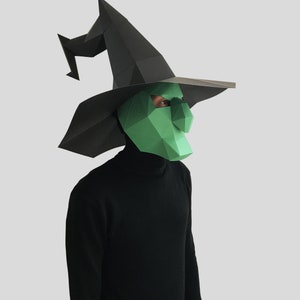Witch Hat Mask Template Style 2 - Paper Mask, Papercraft Mask, Masks ...