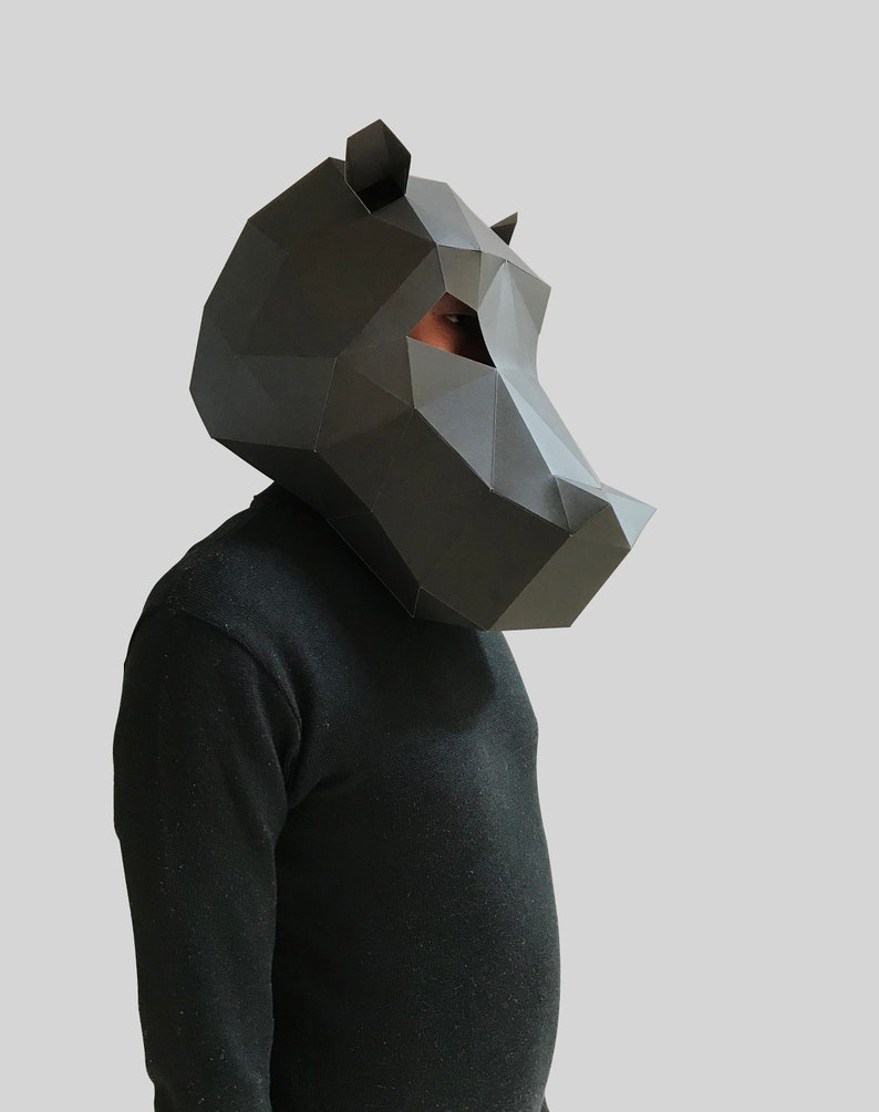 Hippo Mask Template Paper Mask Papercraft Mask Masks 3d - Etsy