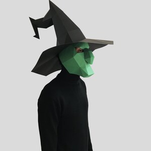 Witch Hat Mask Template Style 2 - Paper Mask, Papercraft Mask, Masks ...