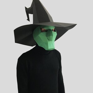 Witch Hat Mask Template Style 2 - Paper Mask, Papercraft Mask, Masks ...