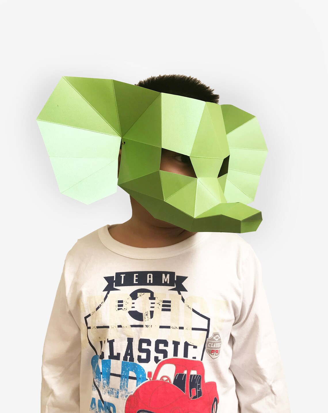 Green Elephant Mask Template Paper Mask Papercraft Mask - Etsy