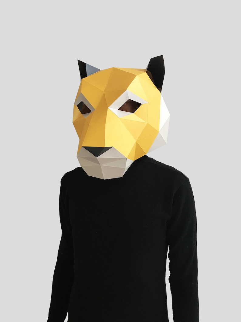 Tiger Mask Template Paper Mask Papercraft Mask Masks 3d - Etsy