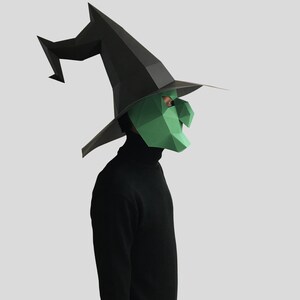 Witch Hat Mask Template Style 2 - Paper Mask, Papercraft Mask, Masks ...