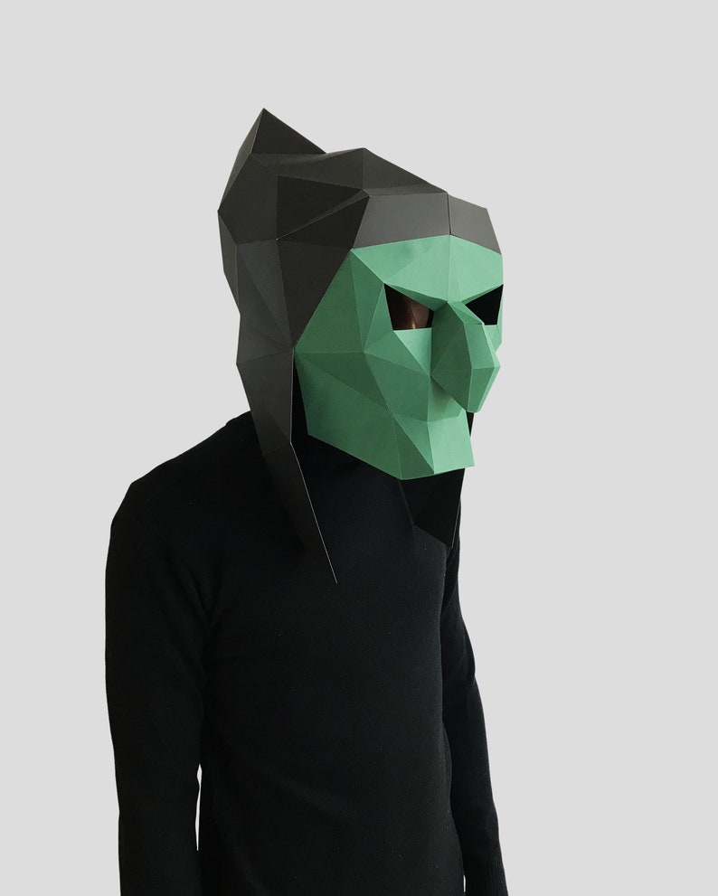 Evil witch mask template paper mask papercraft mask masks | Etsy