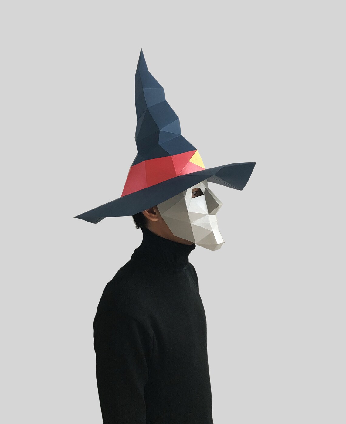 Witch Hat Mask Template Style 3 Paper Mask Papercraft Mask | Etsy