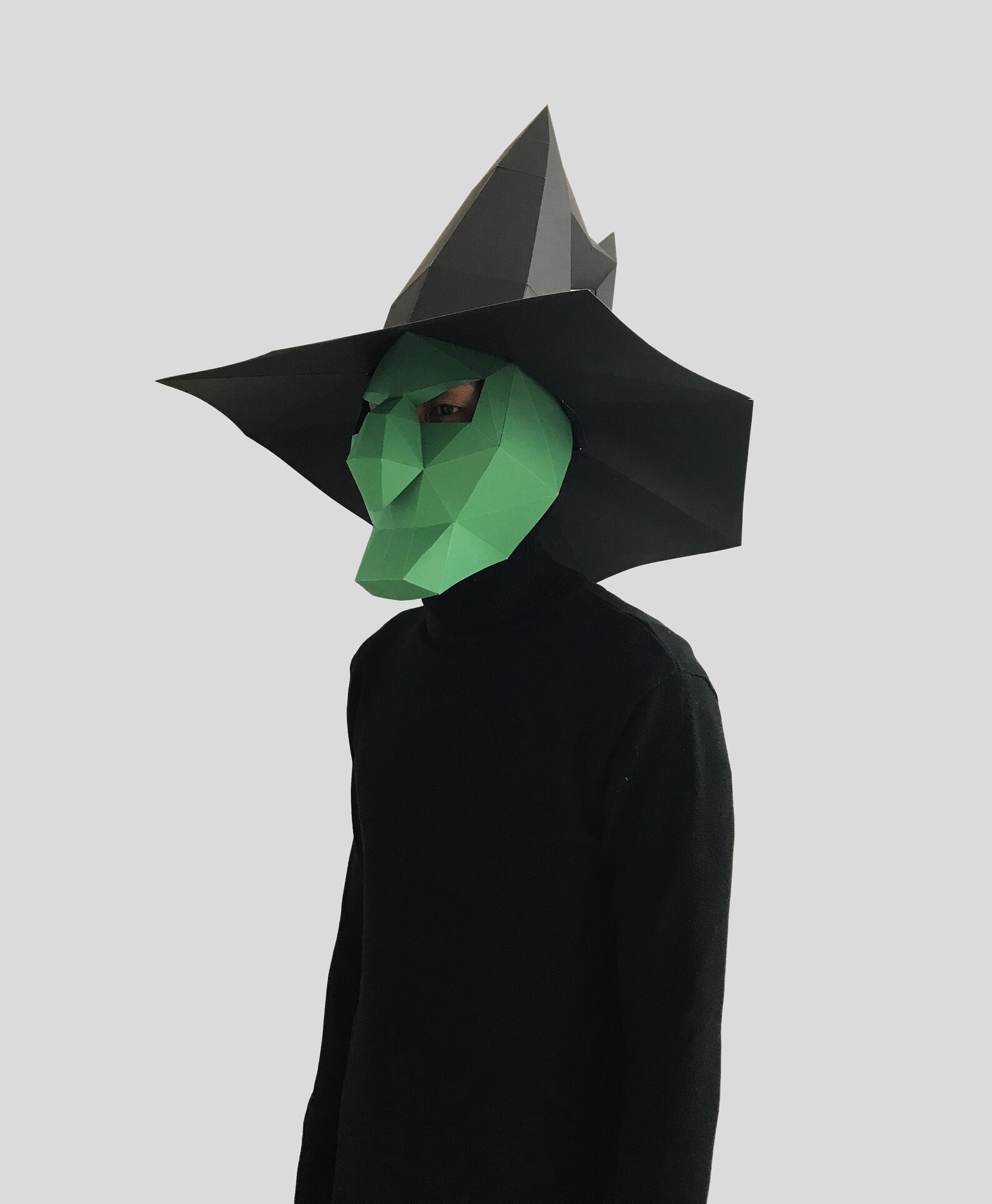 Witch Hat Mask Template Style 2 Paper Mask Papercraft Mask | Etsy