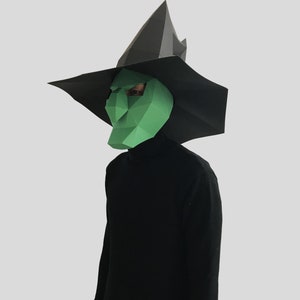 Witch Hat Mask Template Style 2 - Paper Mask, Papercraft Mask, Masks ...