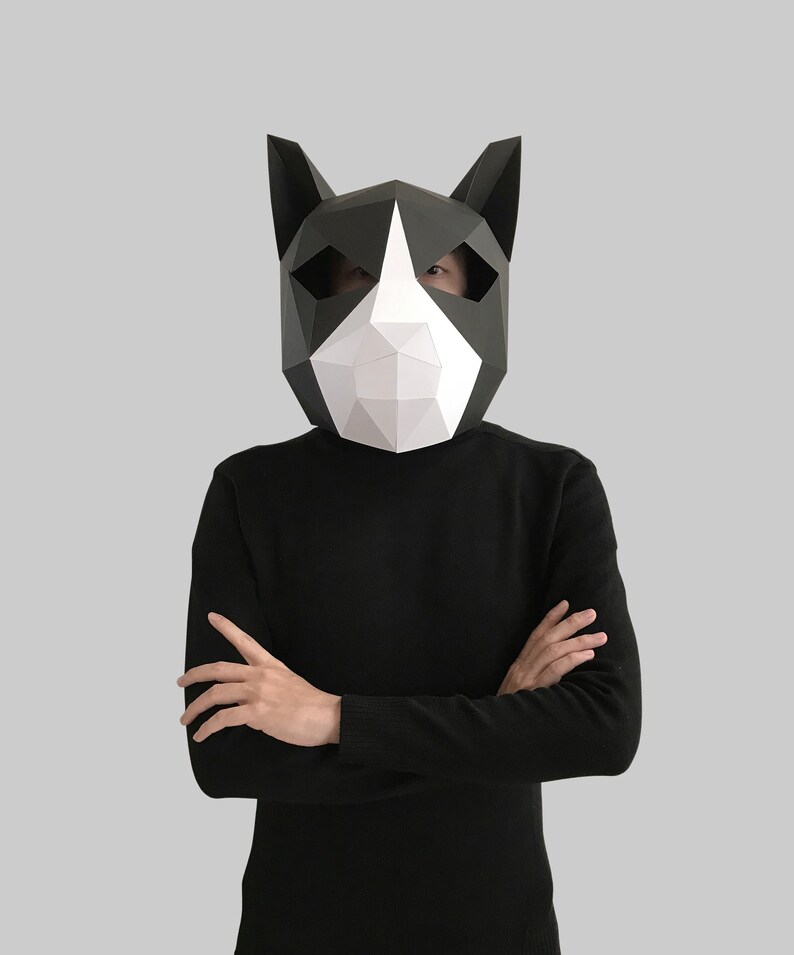 Cat Mask Template Paper Mask Papercraft Mask Masks 3d - Etsy