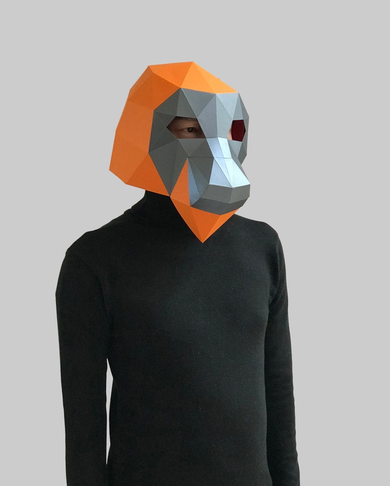 Orangutan Ape Mask Template Paper Mask Papercraft Mask | Etsy