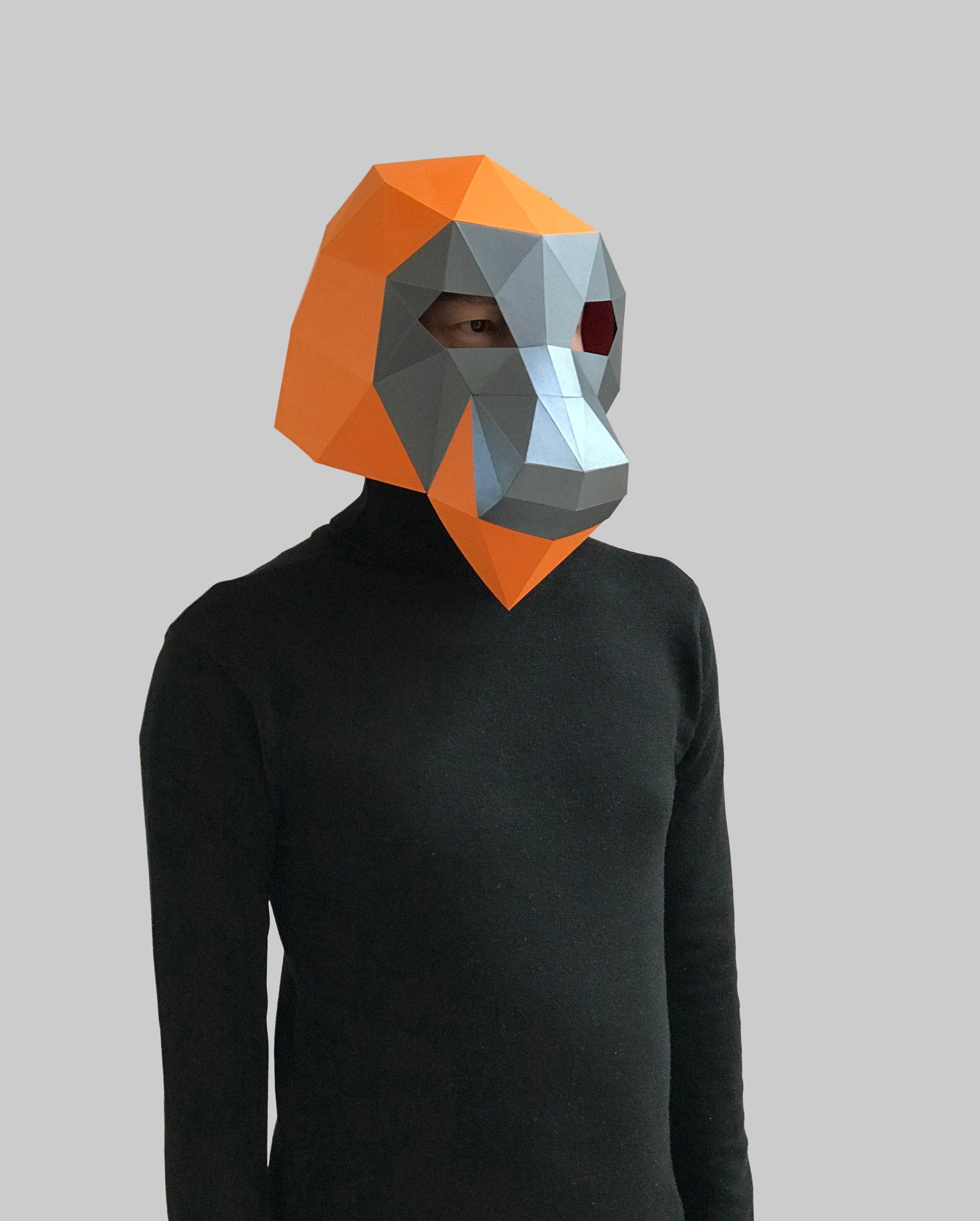 Orangutan Ape Mask Template Paper Mask Papercraft Mask | Etsy
