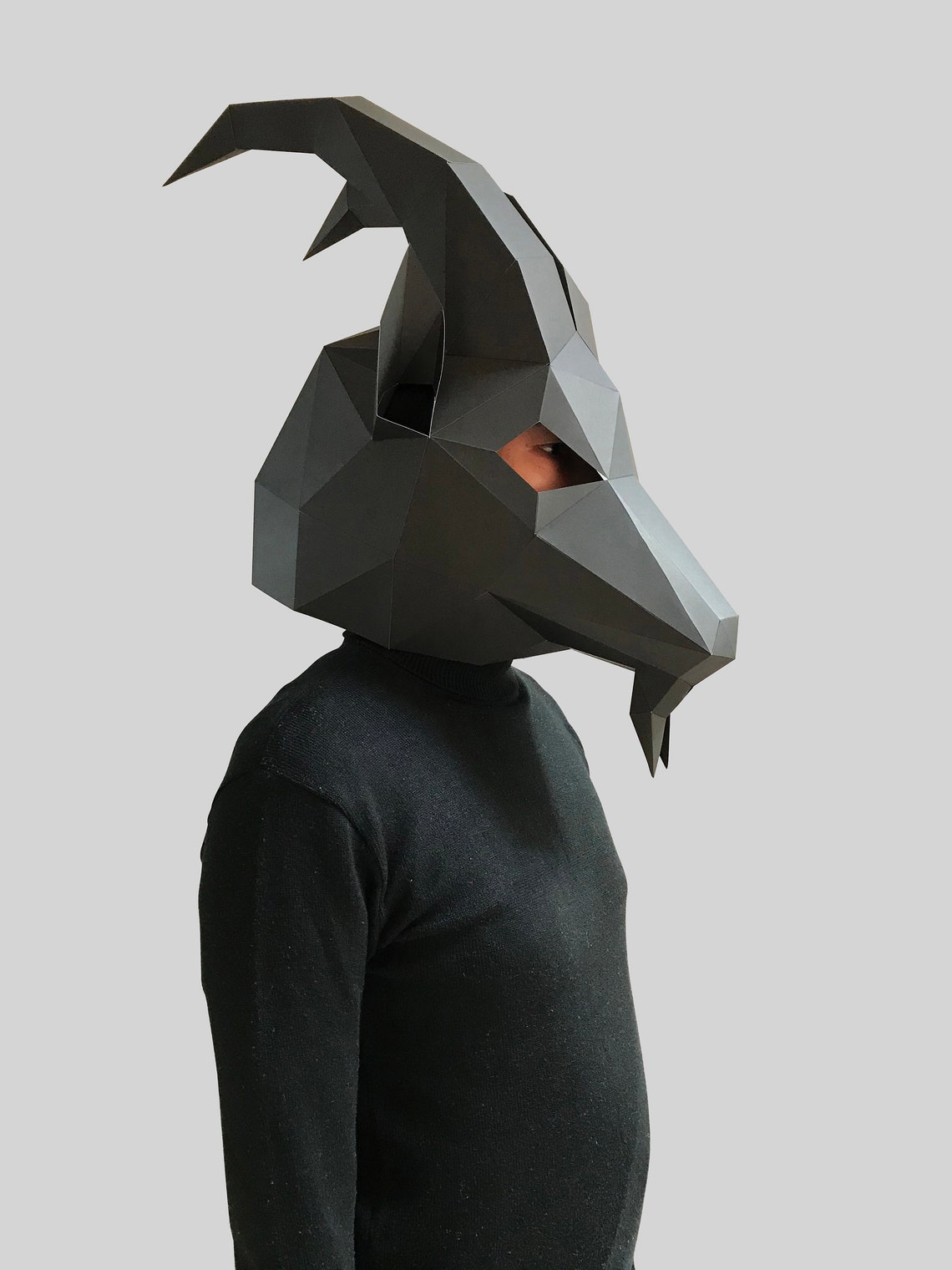 Goat Mask Template Paper Mask Papercraft Mask Masks 3d - Etsy Canada
