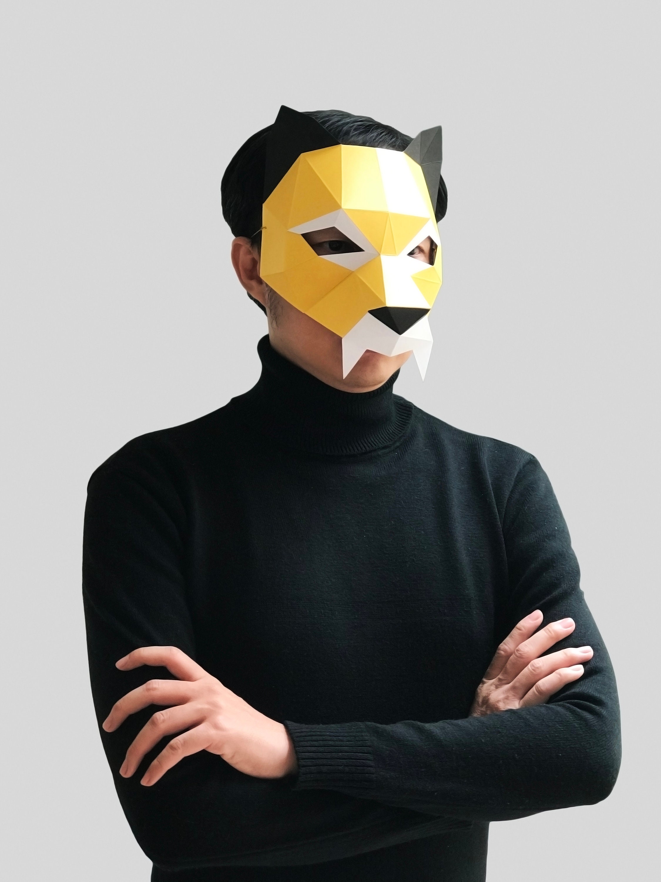 Tiger Half Mask Free Template Link in Description - Etsy UK