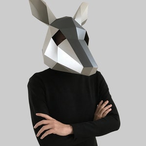 Armadillo Mask Template Digital PDF - Low Poly Papercraft Animal Mask ...