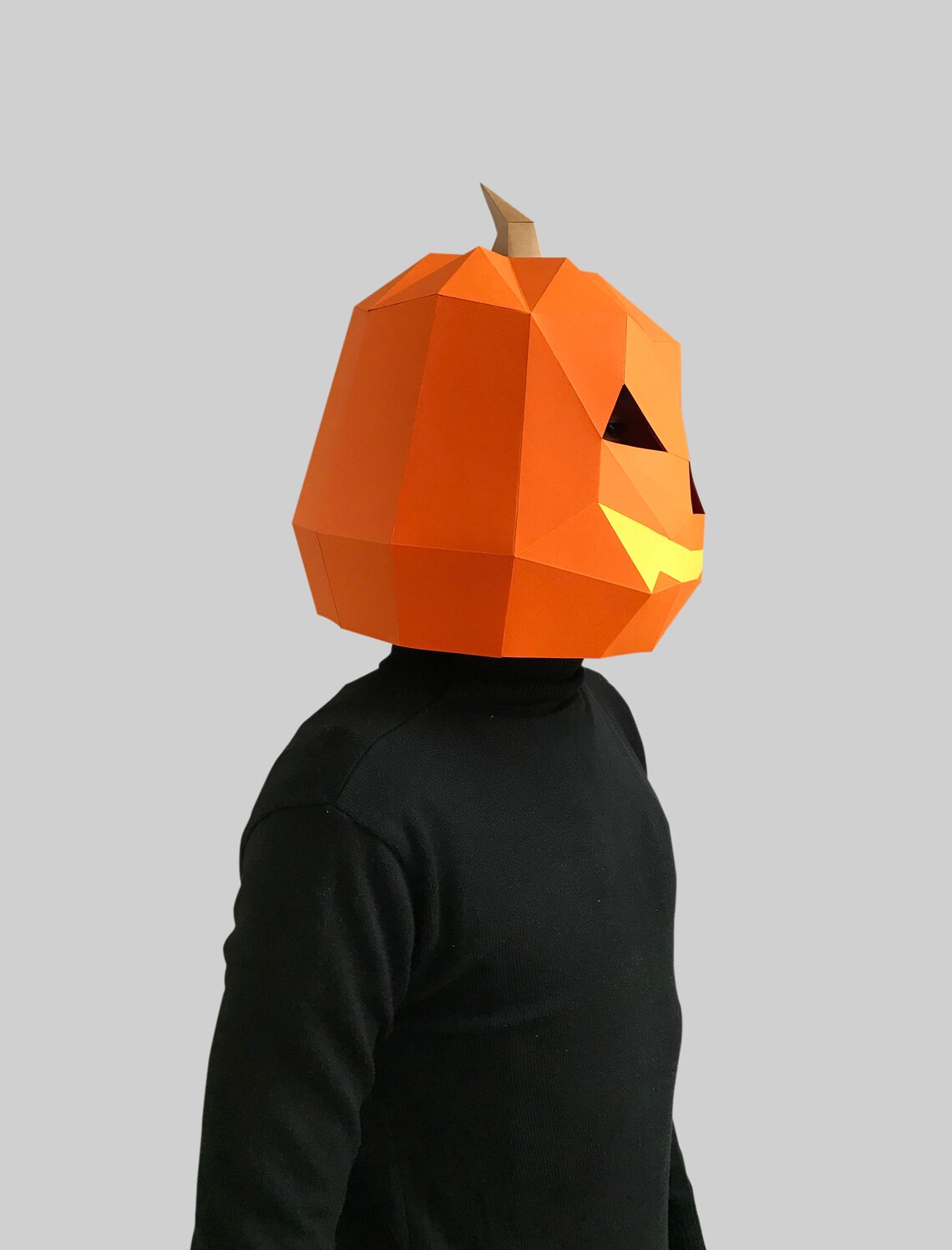 Pumpkin Mask Template Style 2 Paper Mask Papercraft Mask - Etsy