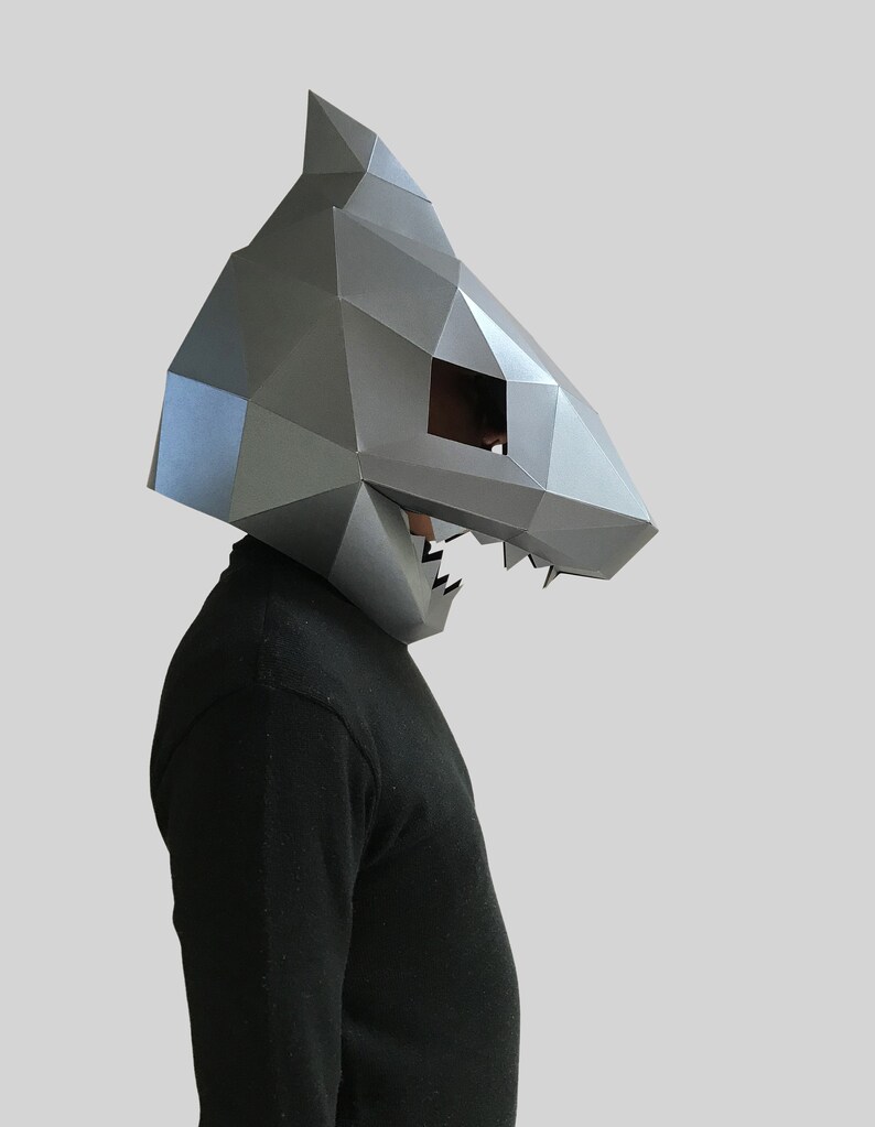 Shark Mask Template Paper Mask Papercraft Mask Masks 3d - Etsy