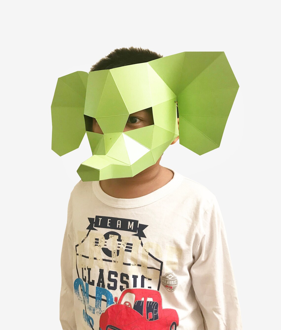 Green Elephant Mask Template Paper Mask Papercraft Mask - Etsy