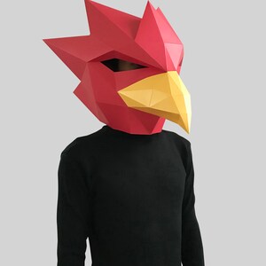 Red Bird Mask Template - Paper Mask, Papercraft Mask, Masks, 3d Mask ...