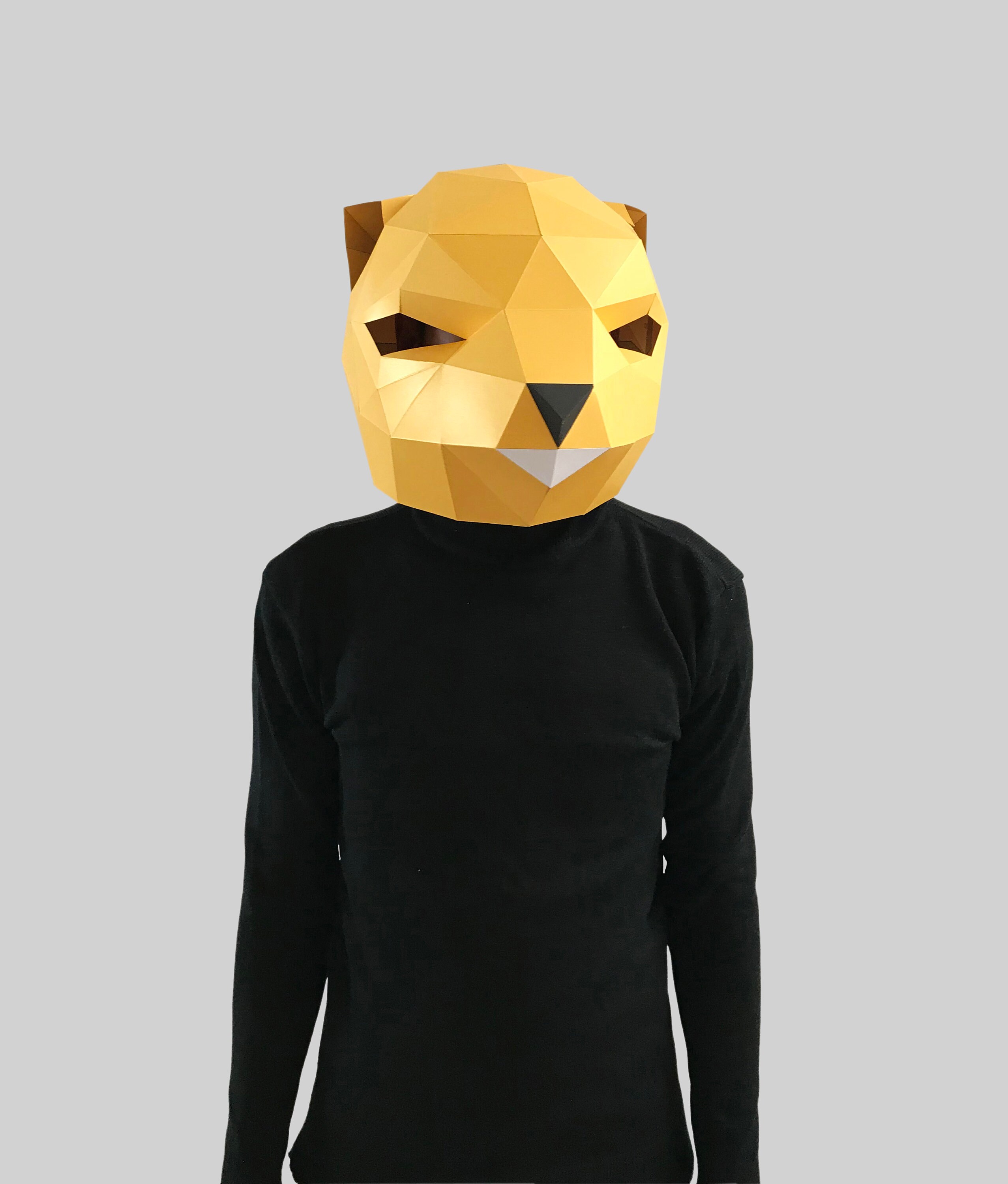 Beaver Mask Digital PDF - Low Poly Papercraft Animal Mask Template - Etsy