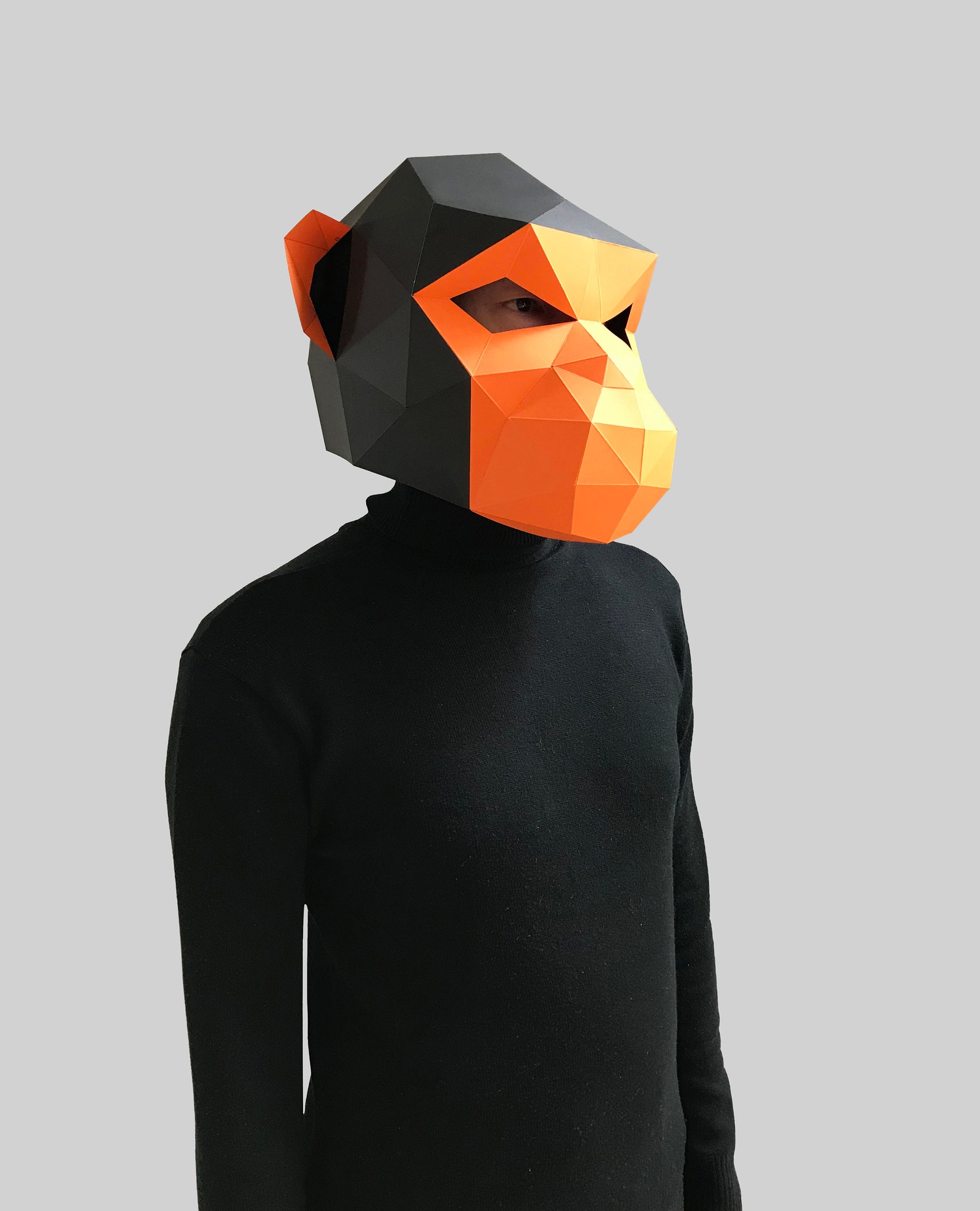 Chimpanzee Monkey Mask Template Paper Mask Papercraft Mask - Etsy