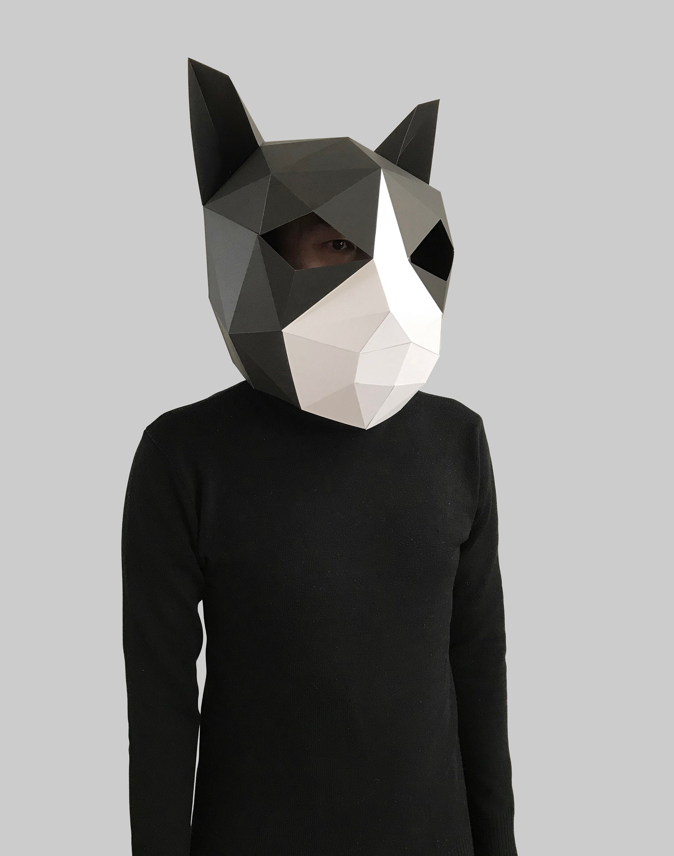 Cat Mask Template Paper Mask Papercraft Mask Masks 3d Etsy