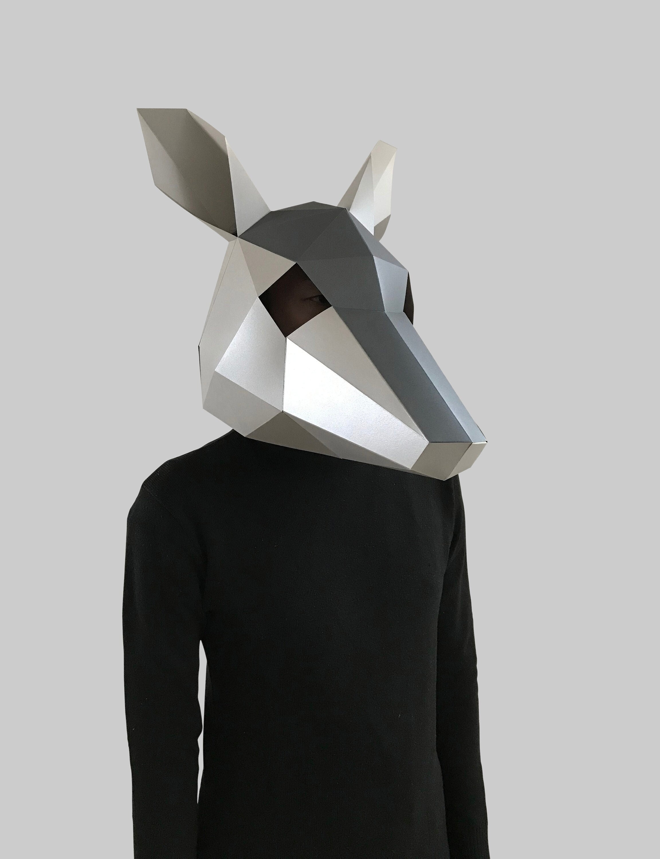 Armadillo Mask Template Digital PDF - Low Poly Papercraft Animal Mask ...