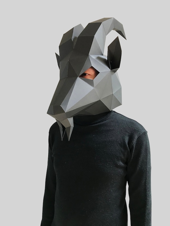 Goat Mask Template Paper Mask Papercraft Mask Masks 3d - Etsy Canada