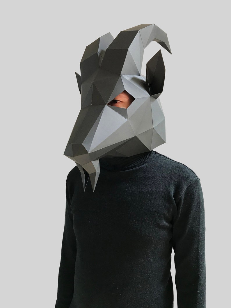 Goat Mask Template Paper Mask Papercraft Mask Masks 3d - Etsy