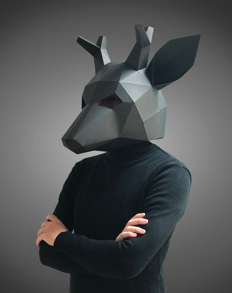 Deer Mask Template Paper Mask Papercraft Mask Masks 3d - Etsy