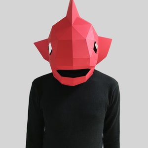 Fish Mask Template - Paper Mask, Papercraft Mask, Masks, 3d Mask, Low ...