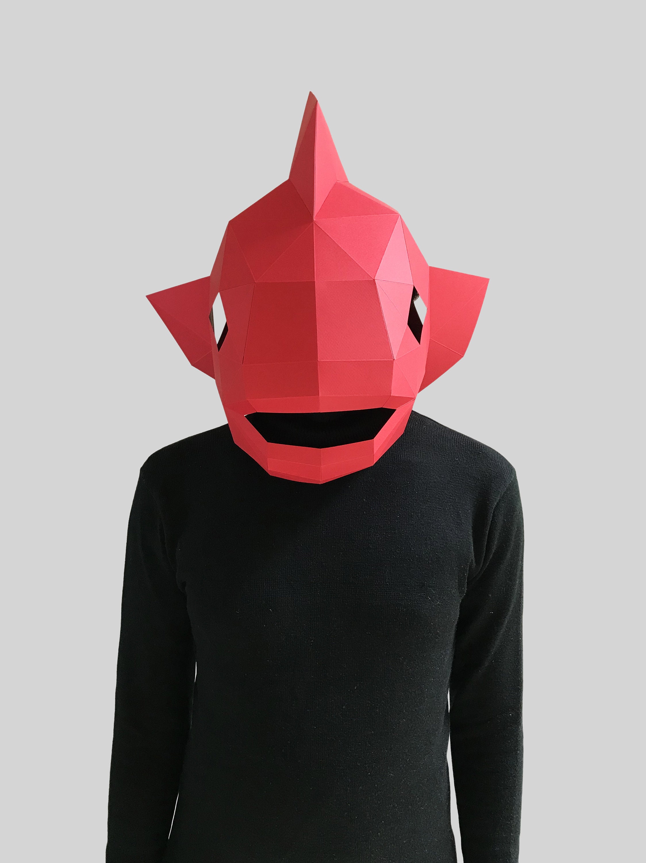 Fish mask template paper mask papercraft mask masks 3d | Etsy