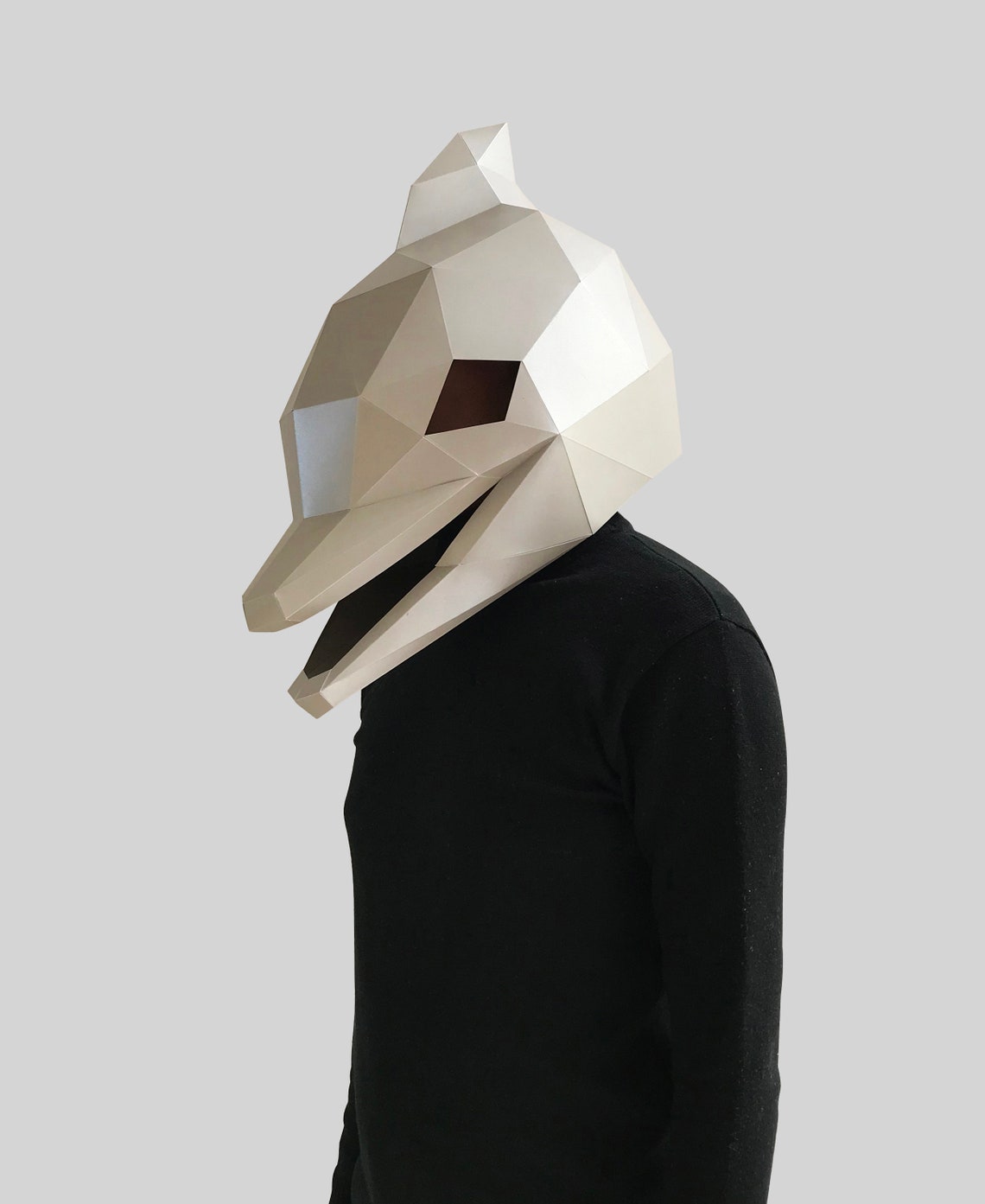 Dolphin Mask Digital PDF - Low Poly Papercraft Animal Mask Template - Etsy