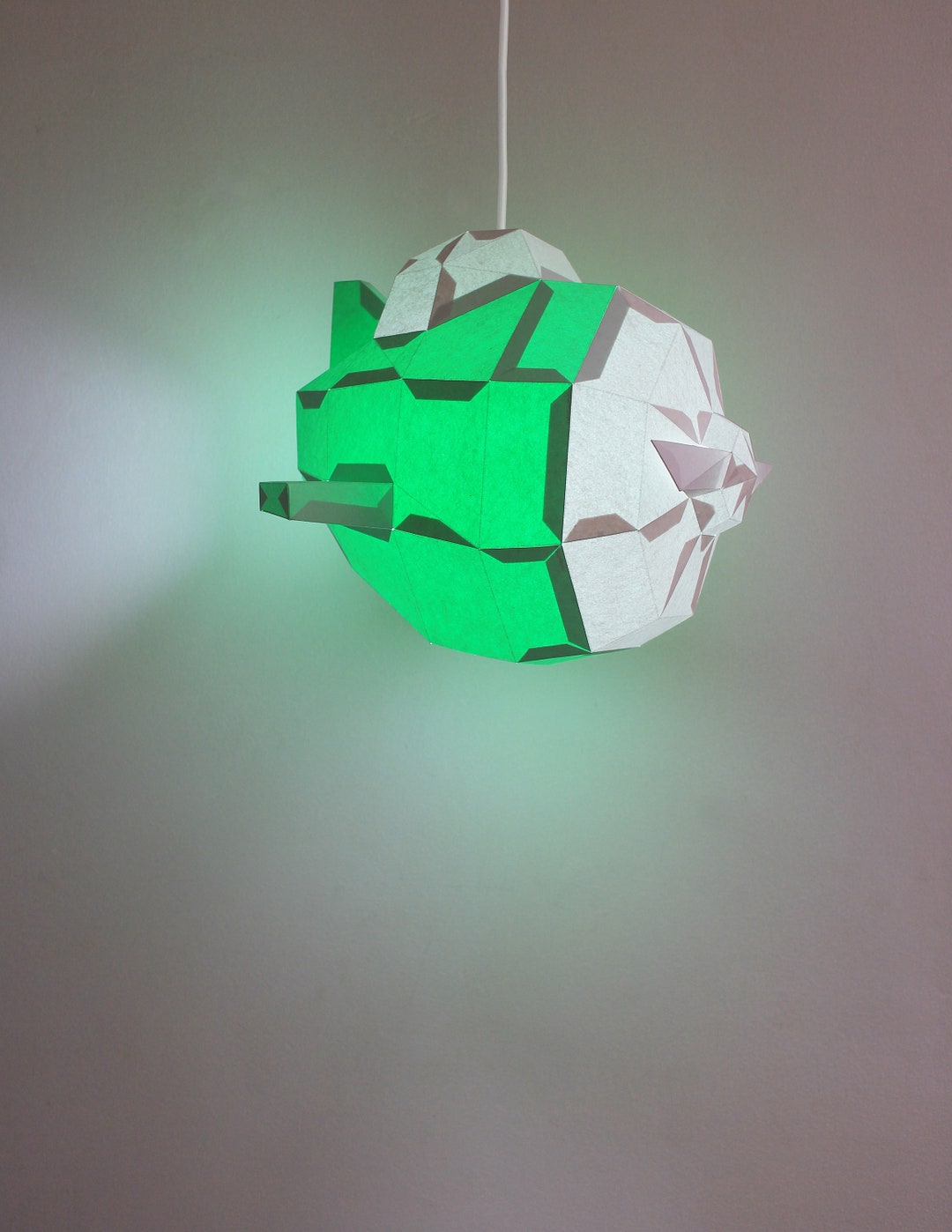 Airplane Paper Lampshade Template - Origami Papercraft Template, Low ...