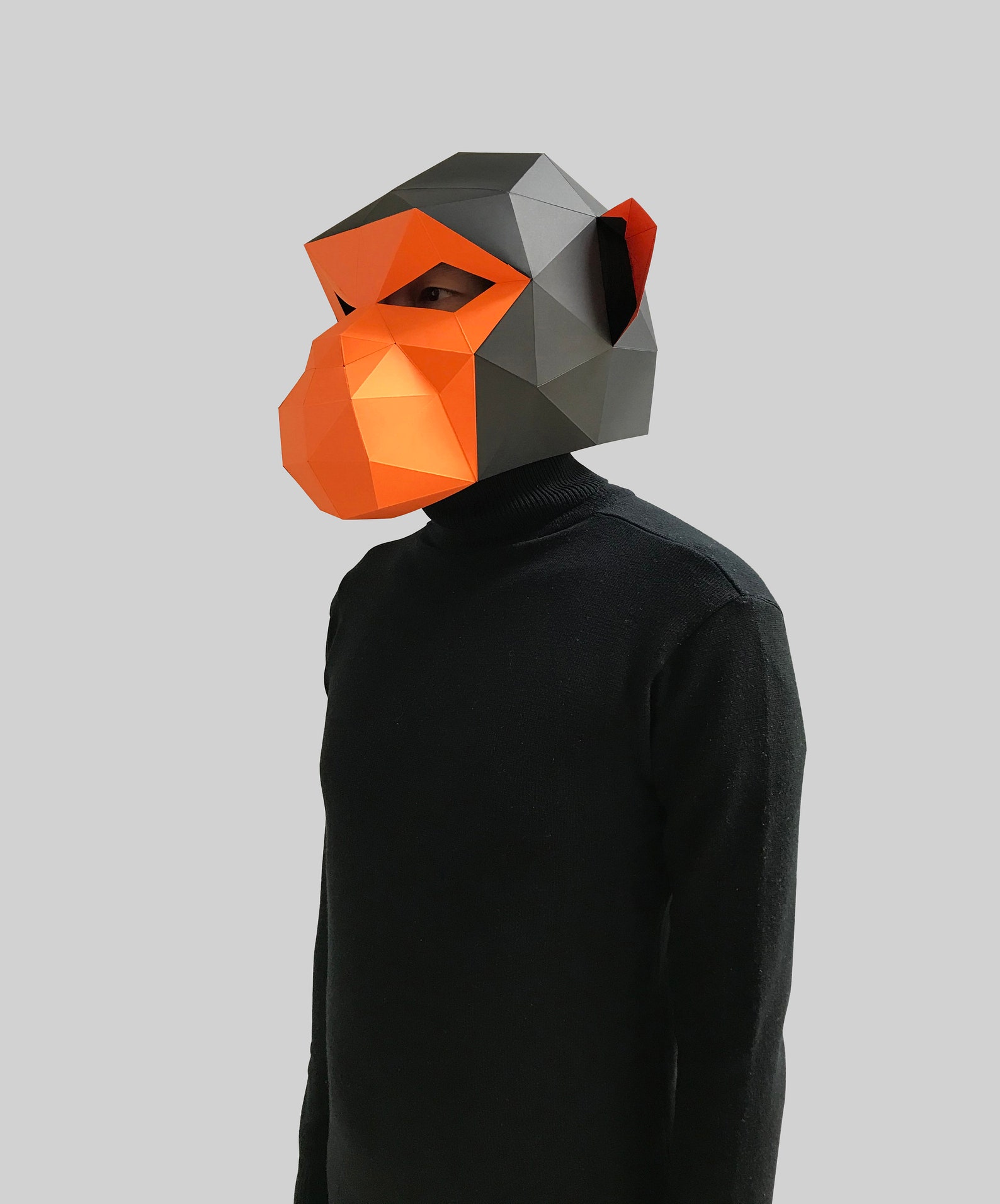 Chimpanzee Monkey Mask Template Paper Mask Papercraft Mask - Etsy