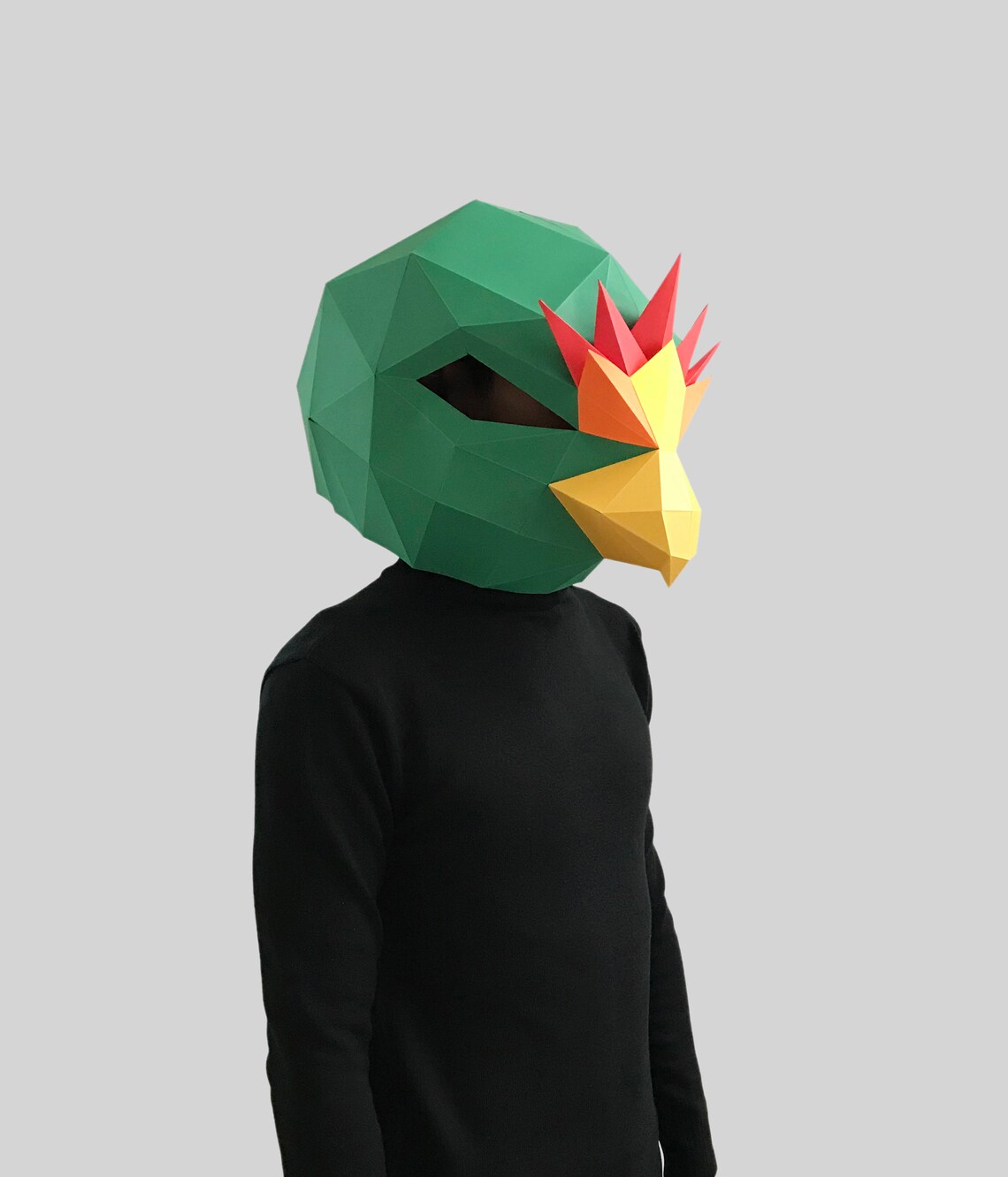 Green Bird Mask Template Paper Mask Papercraft Mask Masks | Etsy