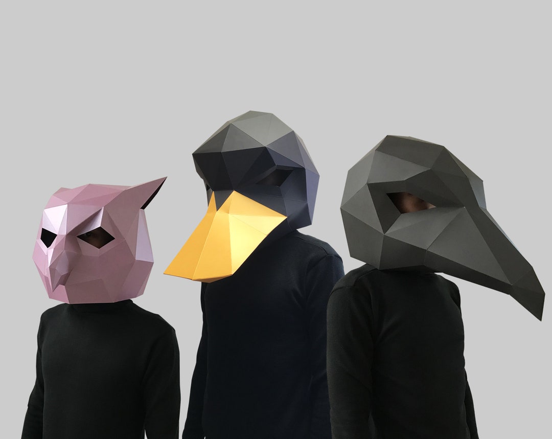 COMBO 12 Paper Mask Template Paper Mask, Papercraft Mask, Masks, 3d ...