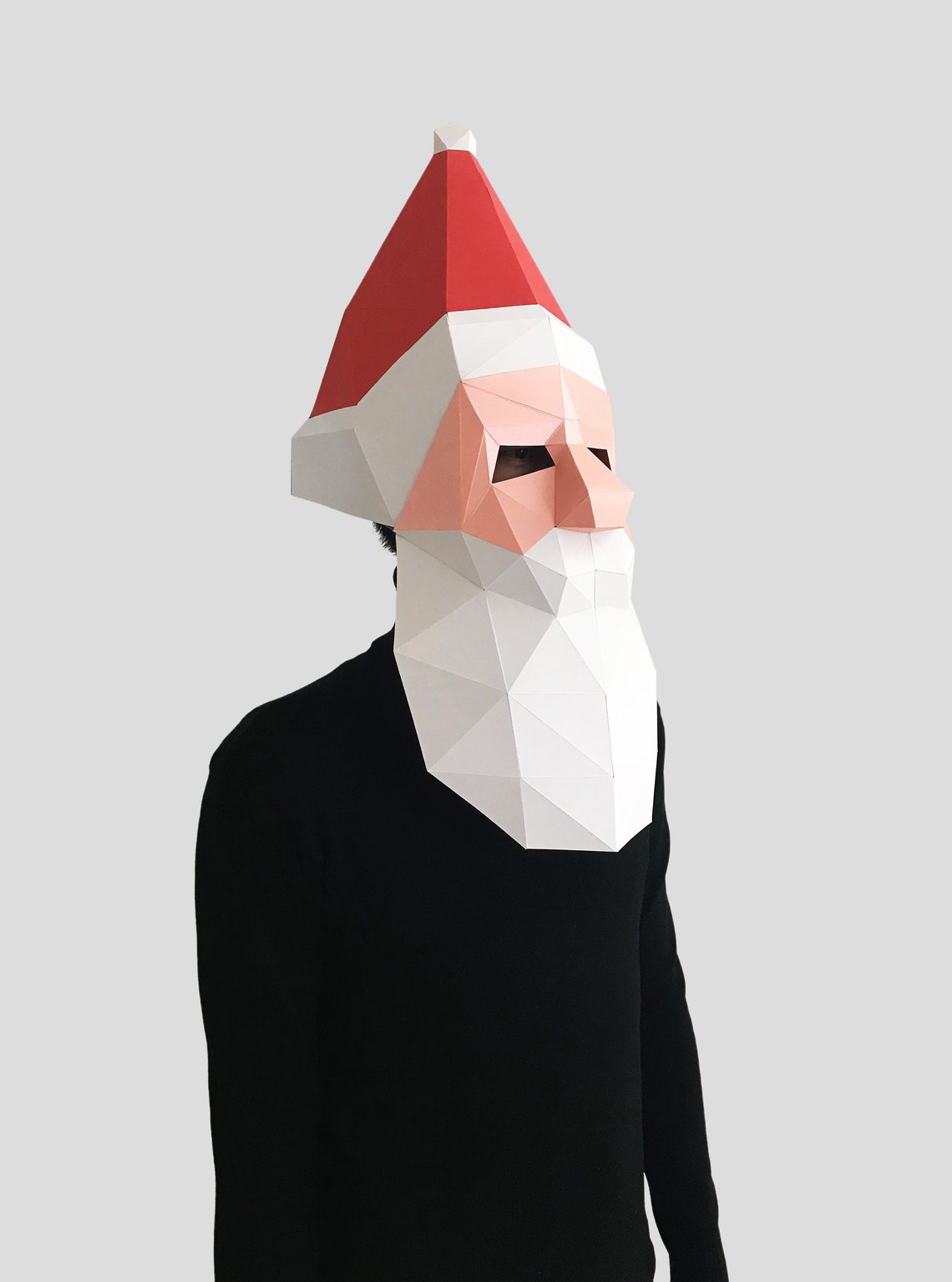 Santa Claus Mask Template Style 2 Paper Mask Papercraft | Etsy