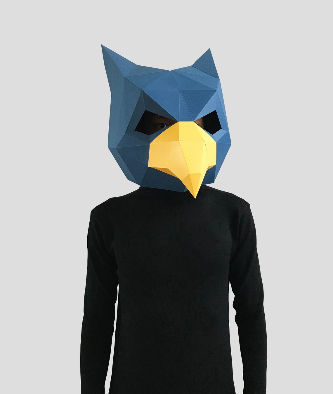 Blue Bird Mask Template Paper Mask Papercraft Mask Masks | Etsy