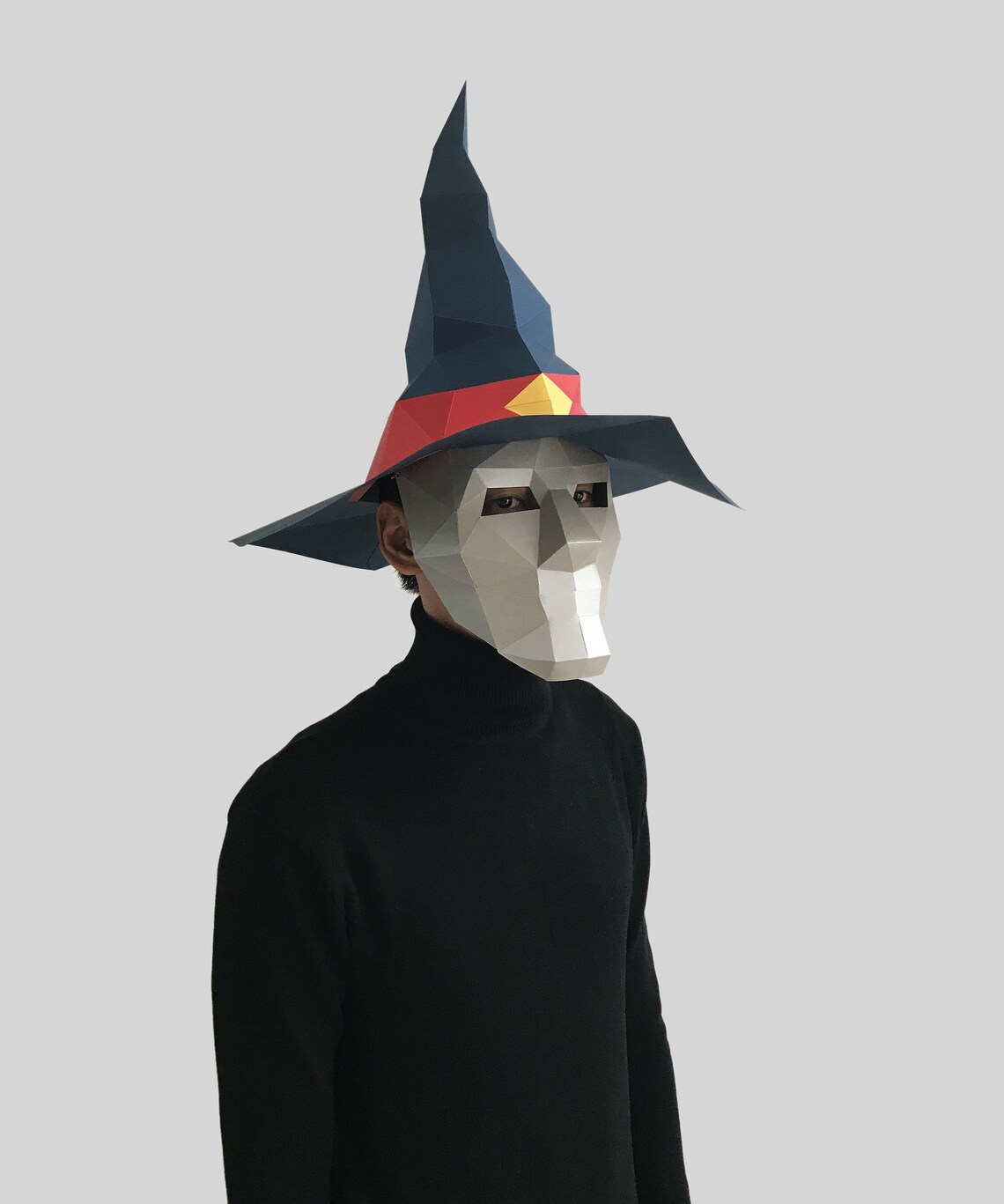 Witch Hat Mask Template Style 3 Paper Mask Papercraft Mask | Etsy