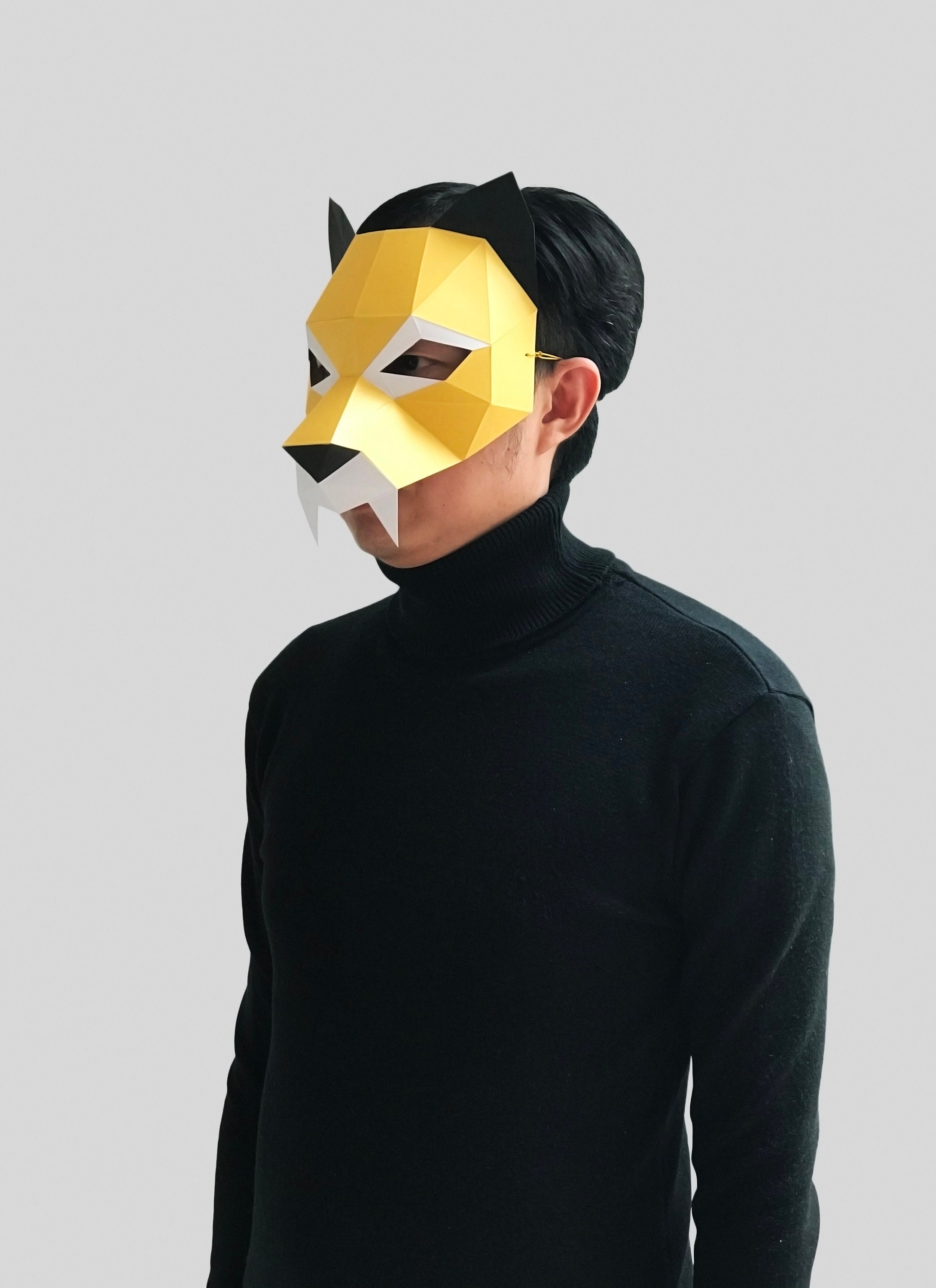 Tiger Half Mask Free Template Link in Description - Etsy UK