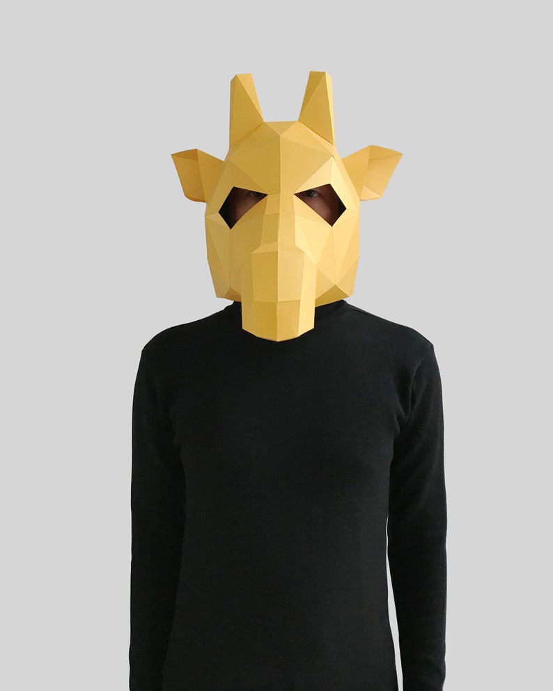 Giraffe Mask Template Paper Mask Papercraft Mask Masks 3d | Etsy