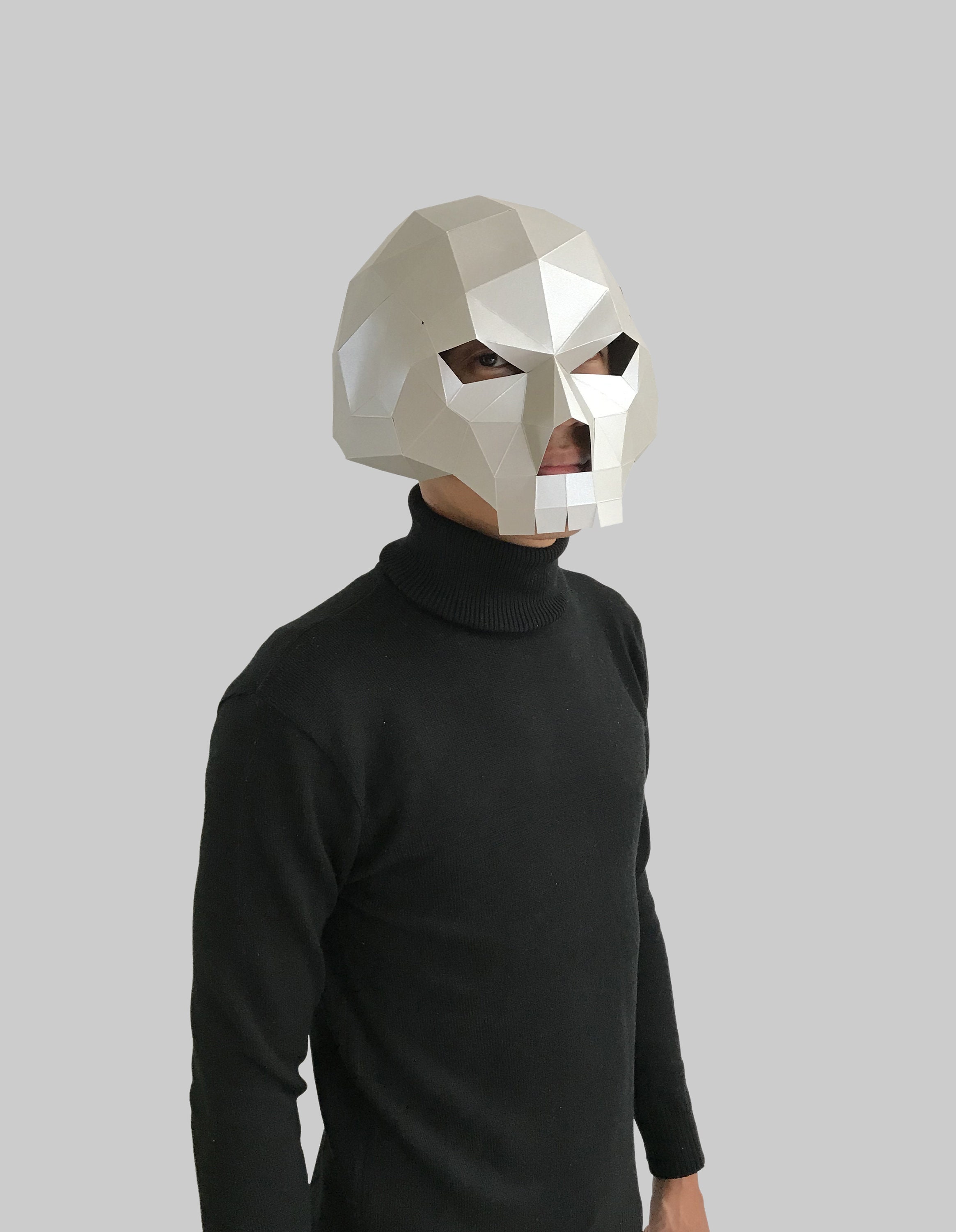 Skull mask template paper mask papercraft mask masks 3d | Etsy