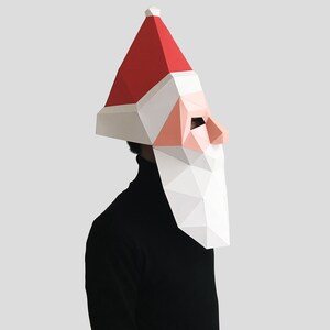 Santa Claus Mask Template Style 2 Paper Mask Papercraft | Etsy