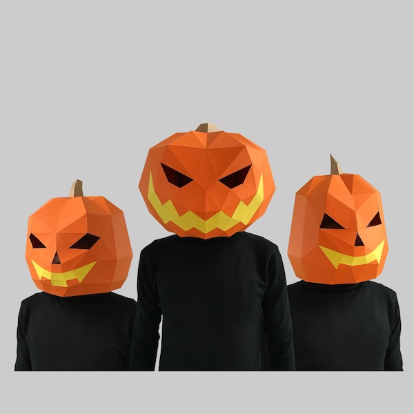 Papercraft Mask Pumpkin - Etsy