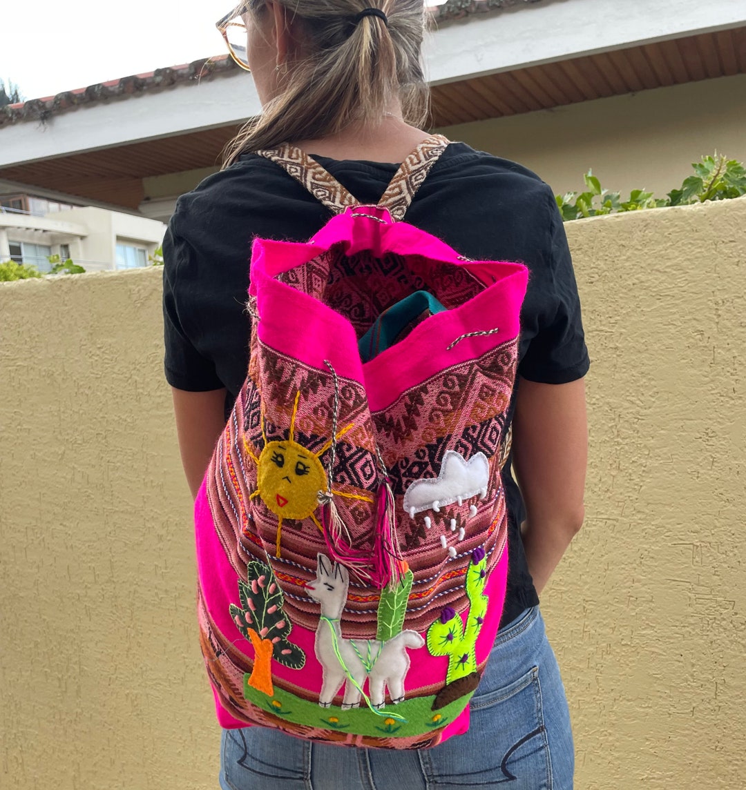 Cute Rustic Boho Backpack | Hippie Girls Everyday Knapsack | Ecuadorian ...