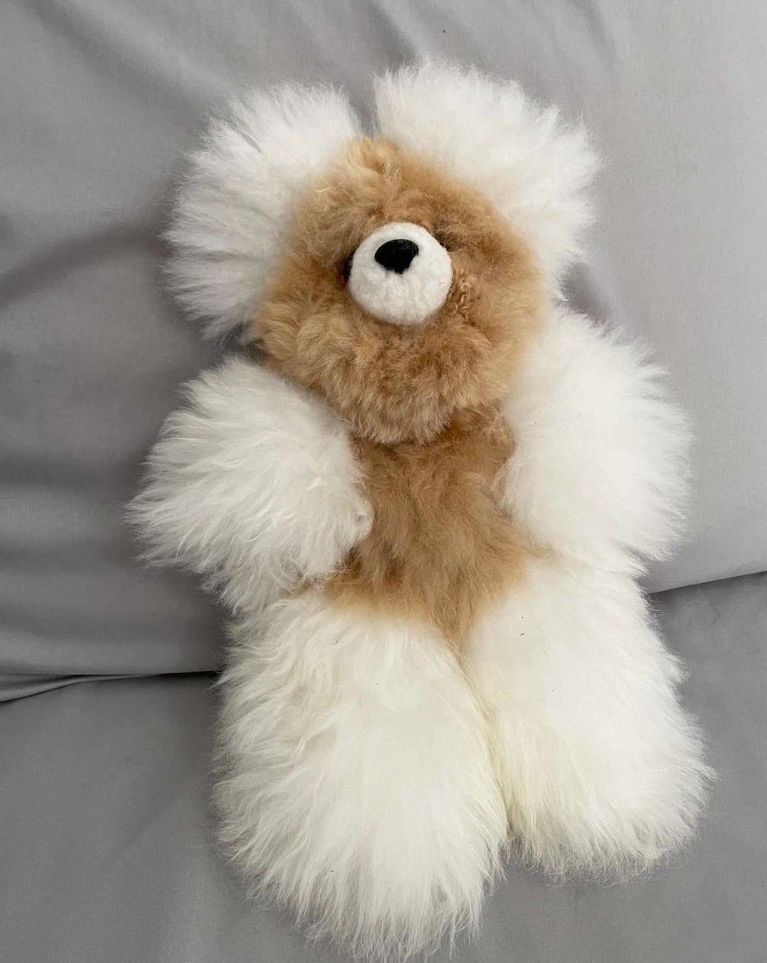 Cute Fluffy Alpaca Fiber Teddy Bear | Artisan Alpaca Bear Toy | Soft ...