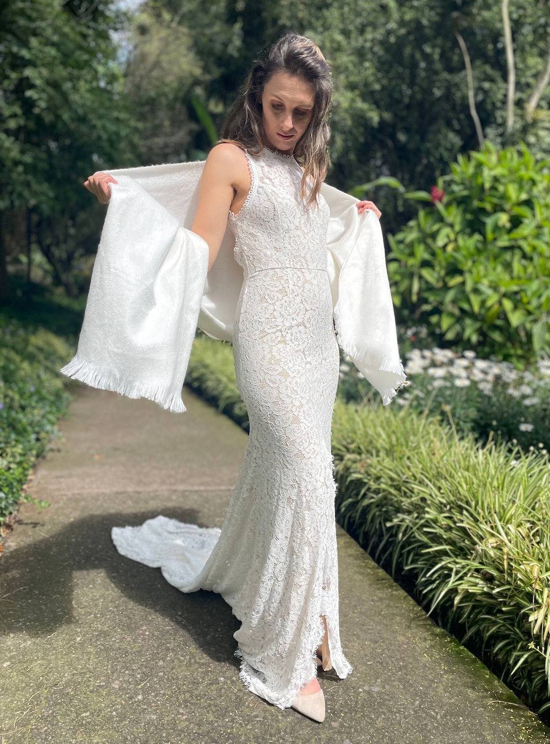 Luxury Bride Winter Wedding Shawl Wrap Bridal White Alpaca Shawl Warm ...
