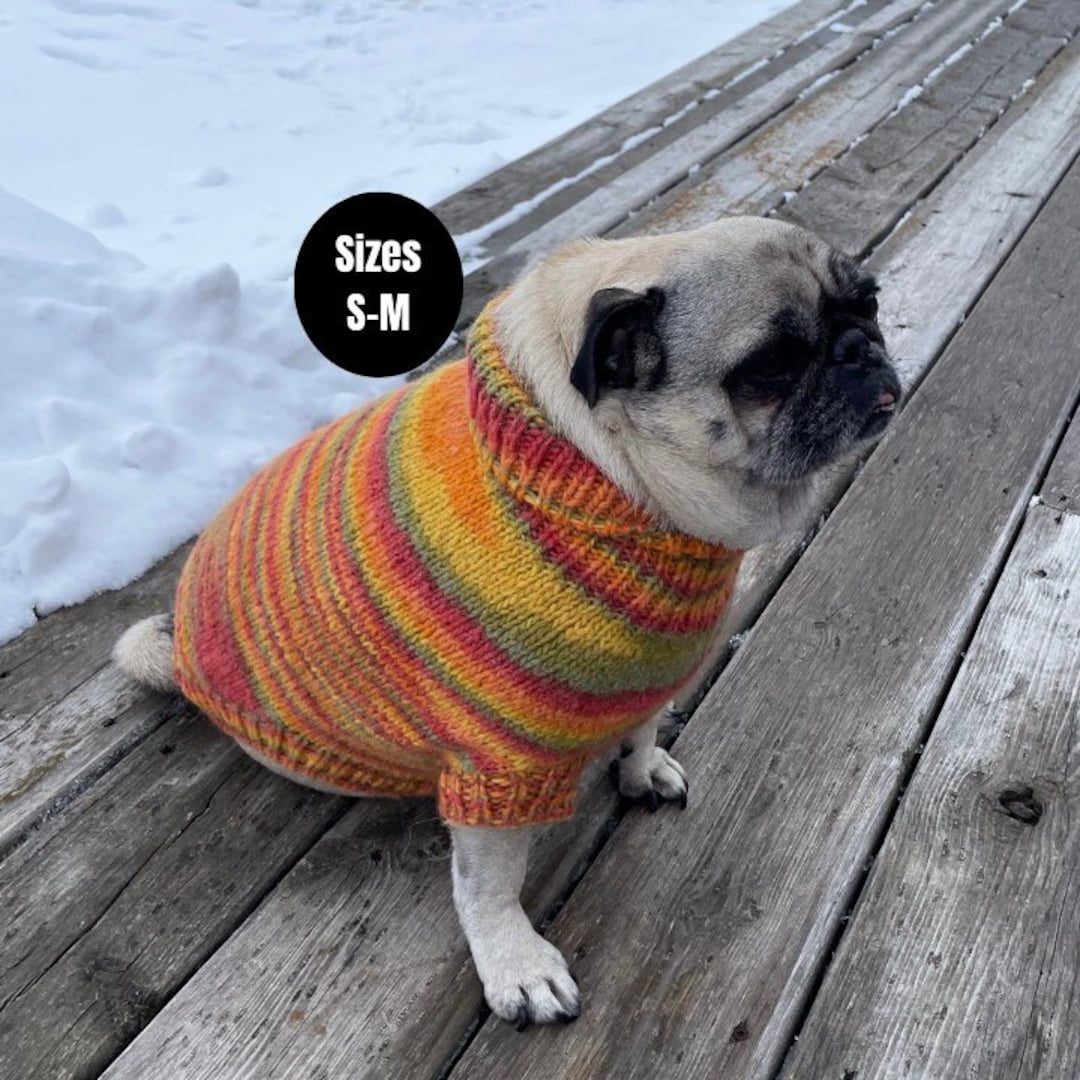 Handknit Striped Alpaca Dog Sweater: Cozy & Stylish Dog Fashion ...