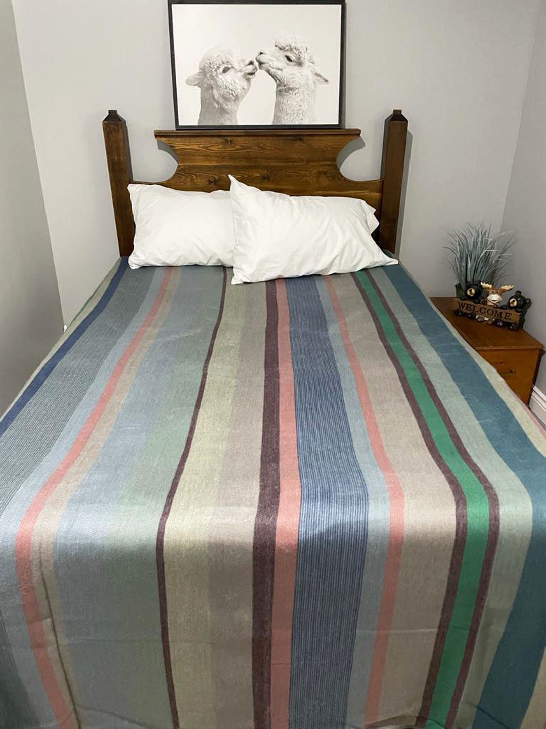 Comfy Elegant Striped Alpaca Fiber Blanket | Unique Cozy Alpaca Decor ...