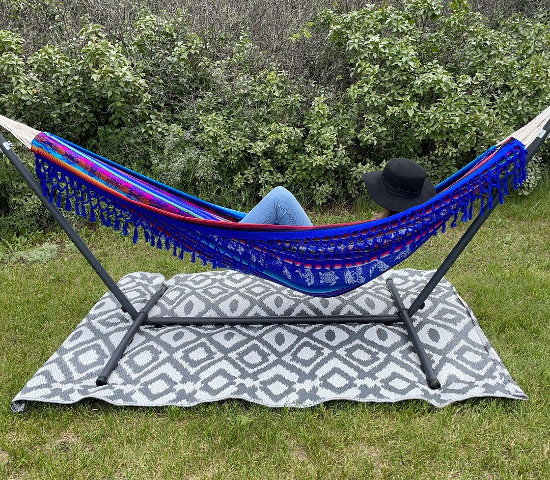 Relaxing Backyard Tree Cotton Durable Hammock for Stand | Boho Beach ...