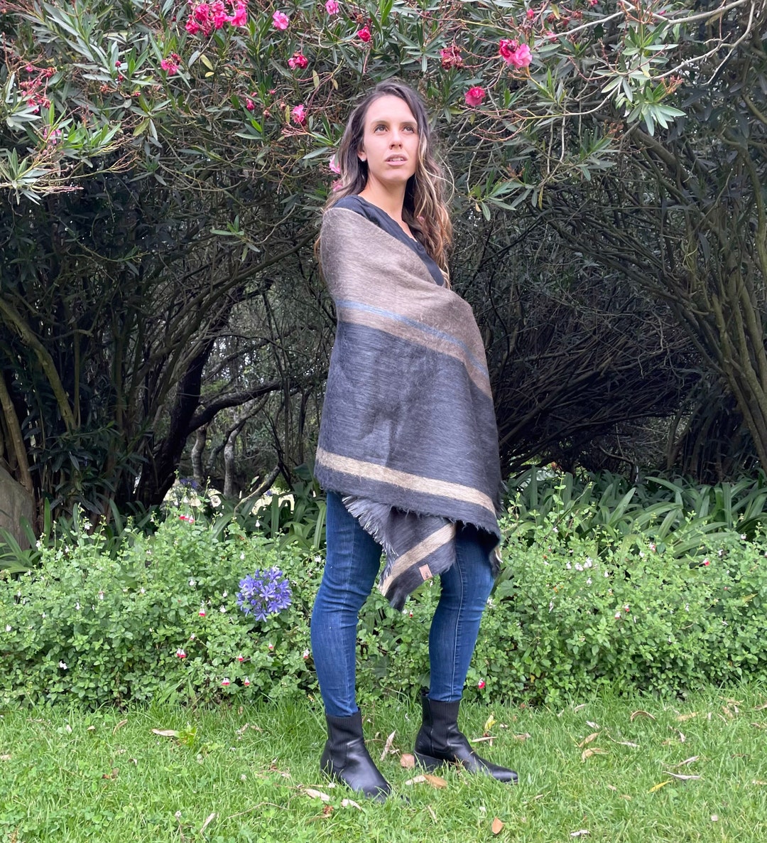 Classy Reversible Alpaca Wool Shawl | Cozy Winter Style Alpaca ...